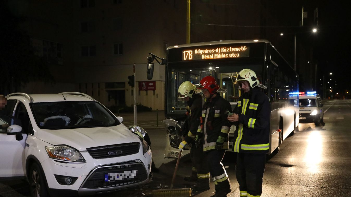 KISALFOLD - Busz és autó ütközött kedd este Győrben a Szigethy Attila ...